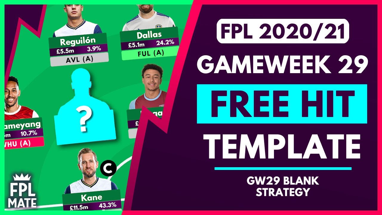 FPL GAMEWEEK 29 FREE HIT DRAFT | Best Free Hit Template for GW29 ...
