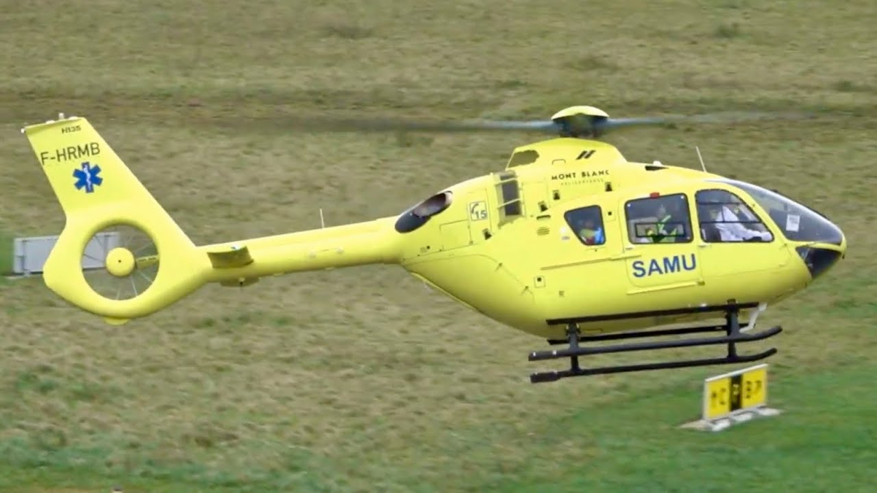 Airbus Helicopters H135 (Eurocopter EC135 T3H) | Landing, Startup and ...