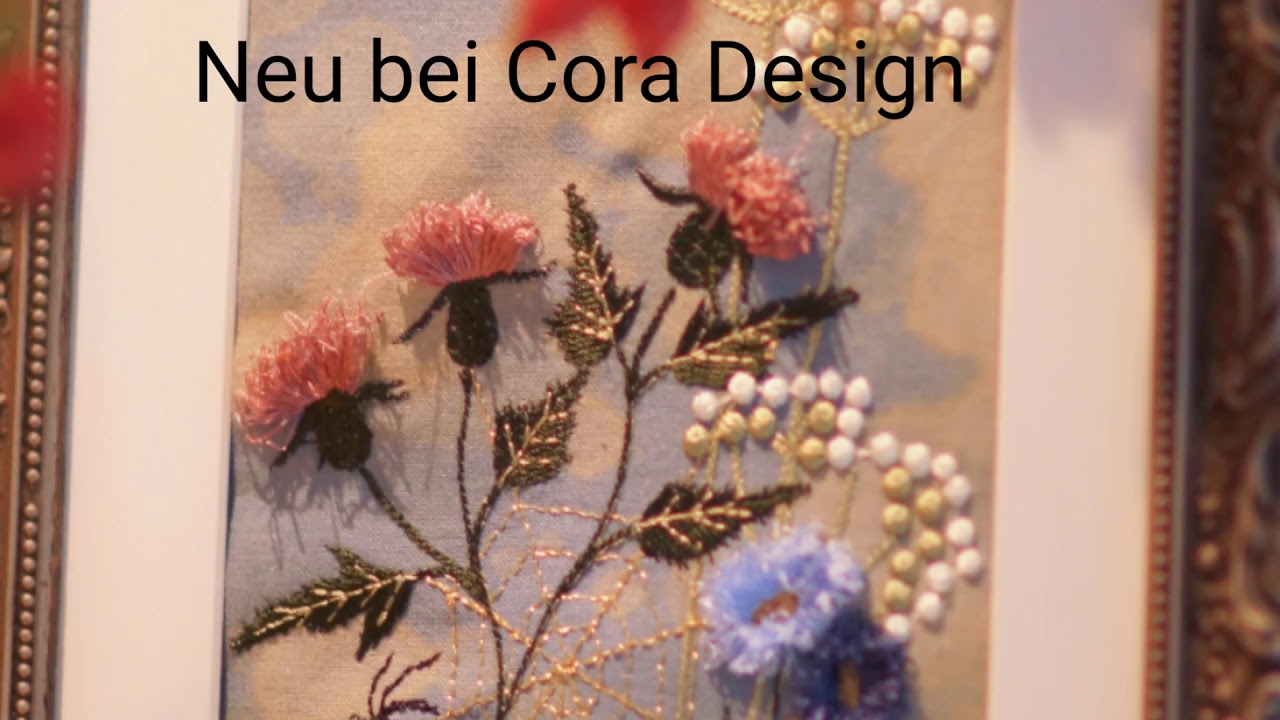 Stickdatei Cora Design Stickerei - YouTube