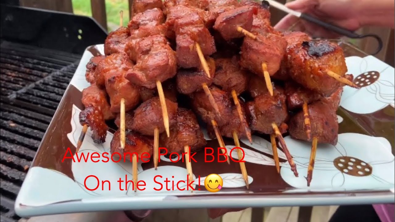 Pork BBQ on the Stick - YouTube