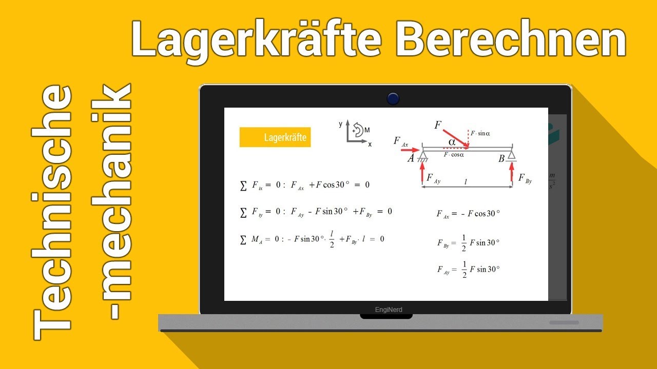 Lagerkräfte Berechnen mit Summe der Kräfte und Momente | Statik ...