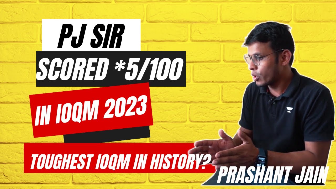 How much PJ Sir scored in IOQM 2023 Paper | Prashant Jain #ioqm2023 ...