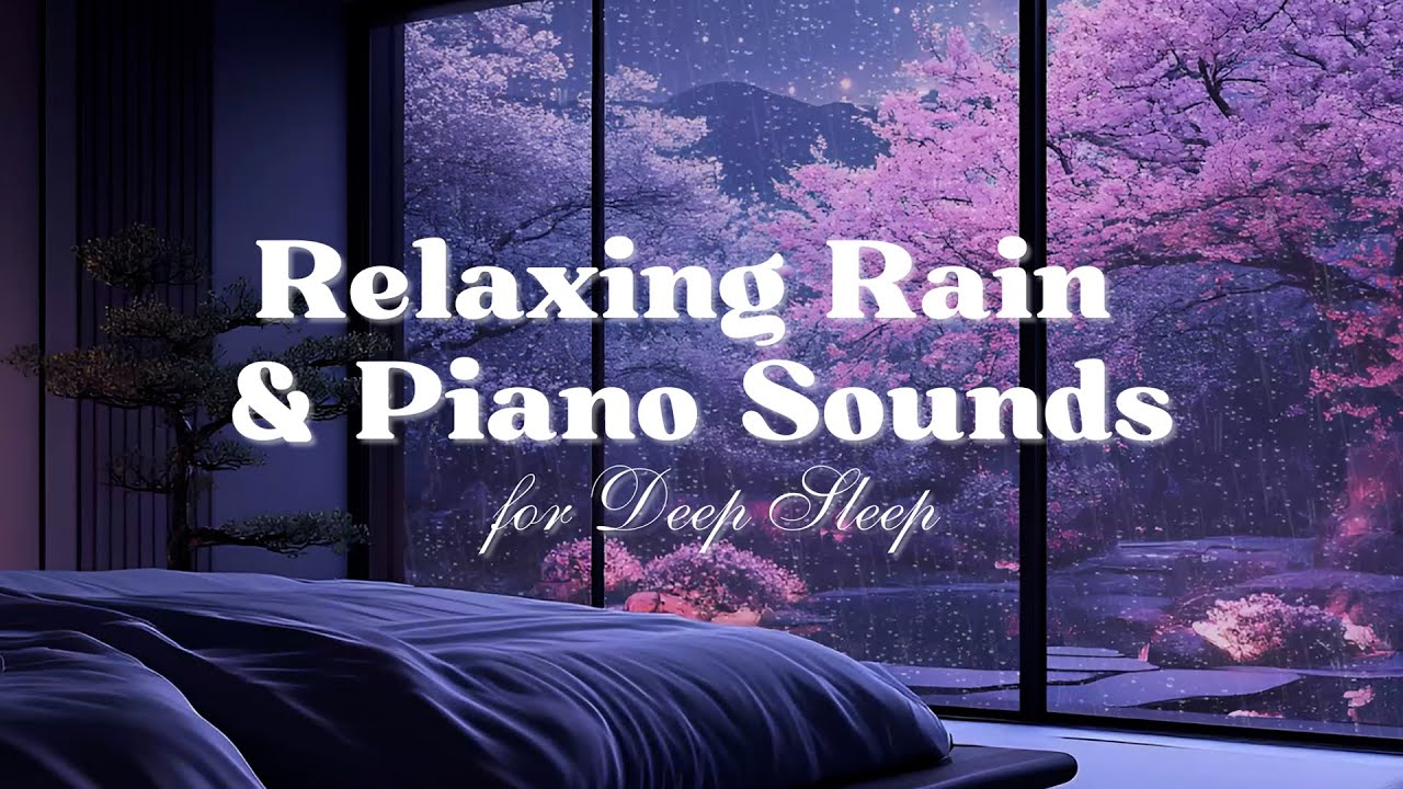 Rain Sounds on Windows with Relaxing Piano Music - Healing Sleep Music ...