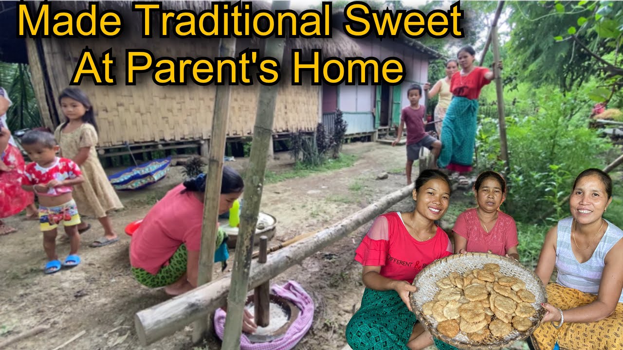 Made Traditional Sweet At My Parent’s Home || Traditional Way to Grind ...