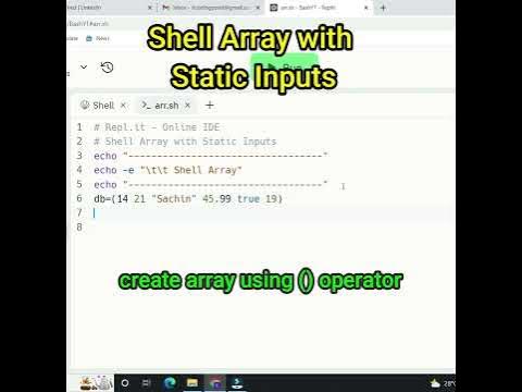 Shell Script to create Array with Static Inputs | Bash Script #shorts ...