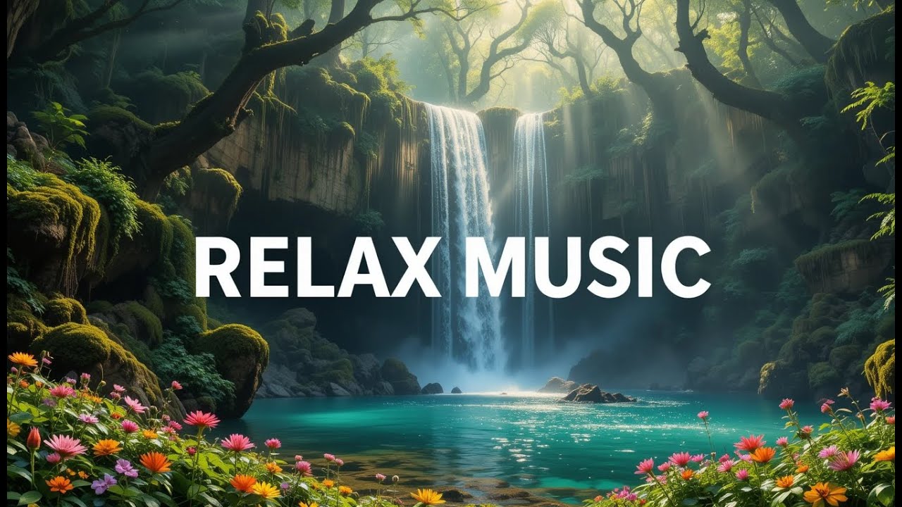 Relaxing Music. WATERFALL. 4K. Great relaxing peaceful music. - YouTube