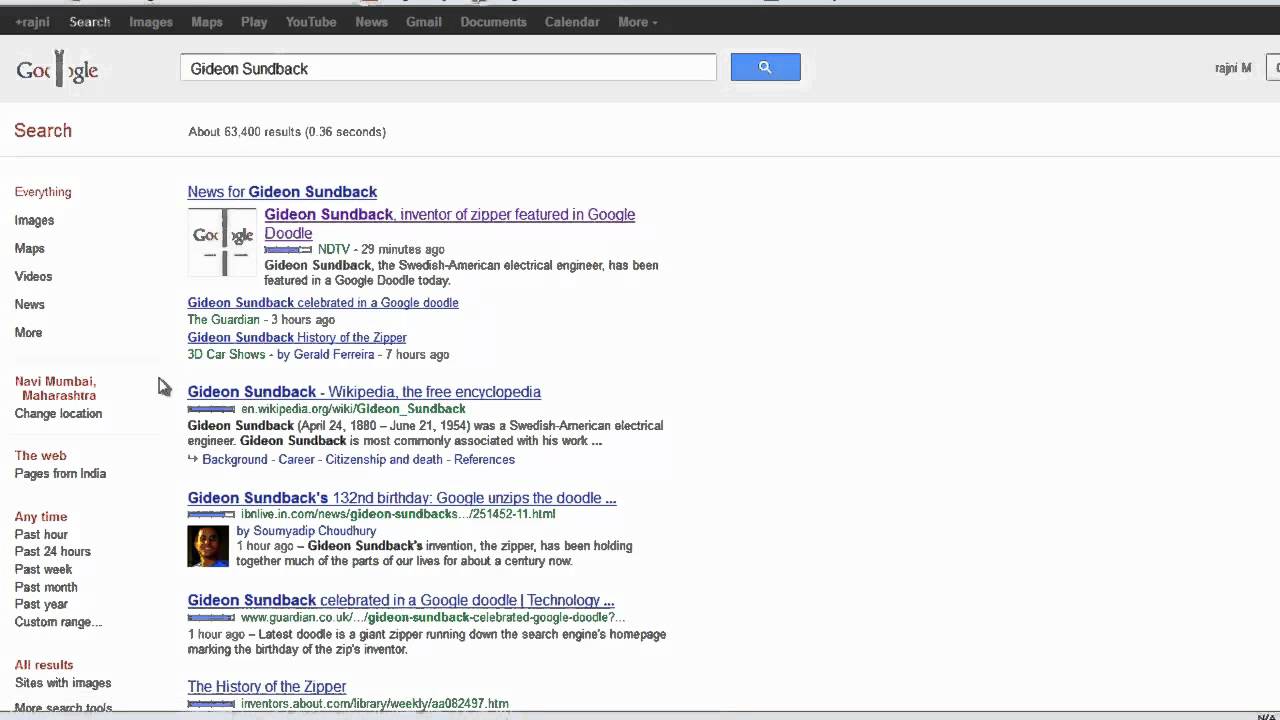 Google Doodle : Gideon Sundback, inventor of zipper featured in Google ...