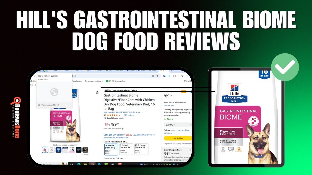 Hill's Gastrointestinal Biome Dog Food Reviews - Vet Recommended - YouTube