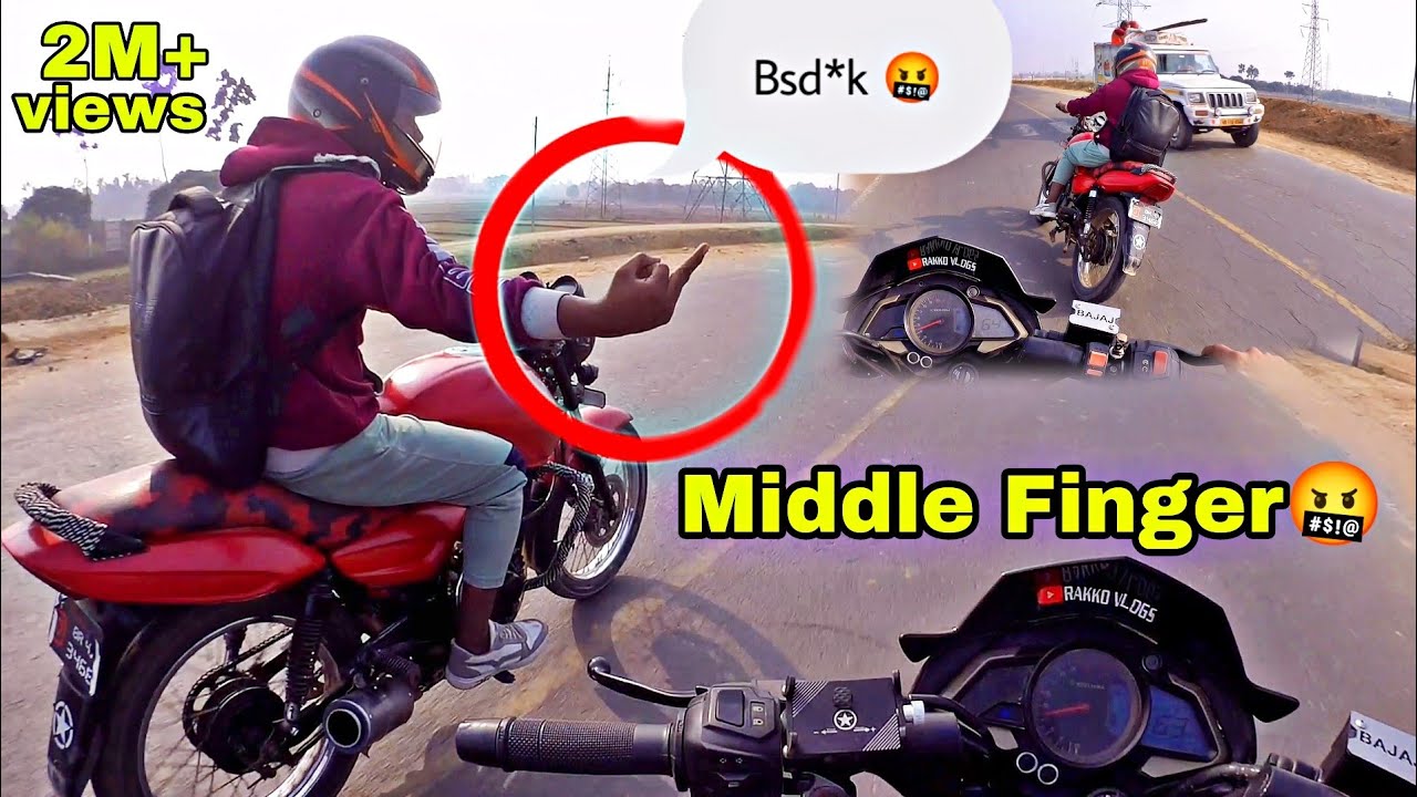 Chapri showing middle Finger🖕 | street race Gone Wrong | Crazy pulsar ...
