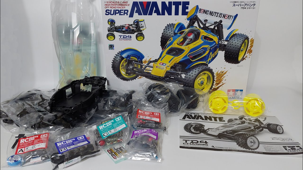 UNBOXING - Tamiya 58696 Super Avante TD4 4WD Bausatz 1/10 - YouTube