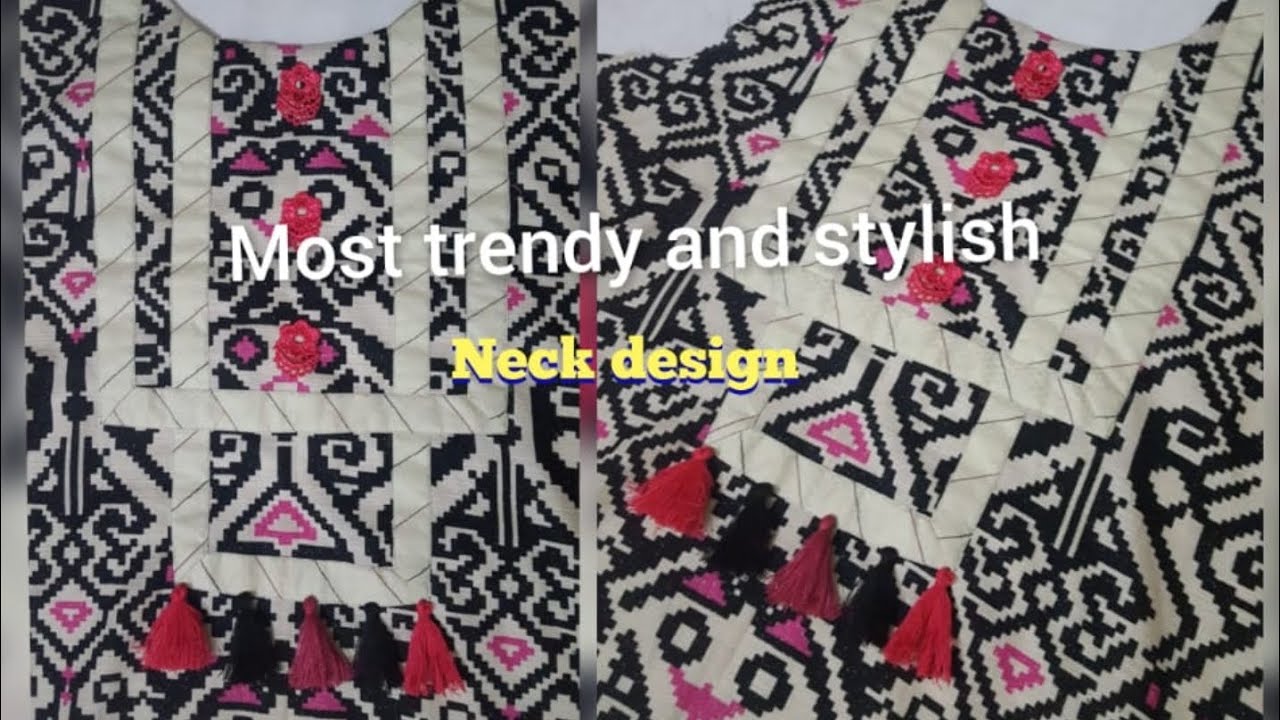 Most stylish and formal neck design || tassels creation || New idea's ...