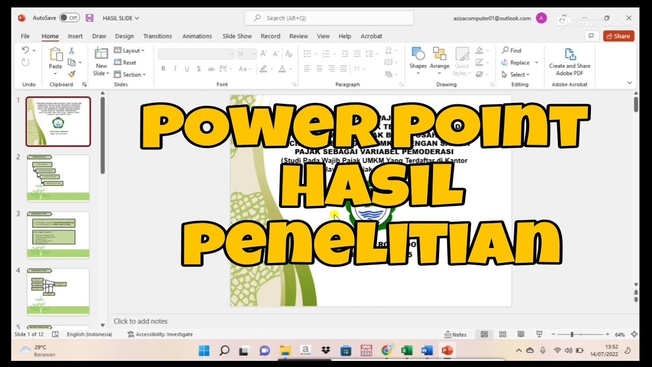SIMULASI CARA PRESENTASIKAN HASIL PENELITIAN | POWER POINT - YouTube