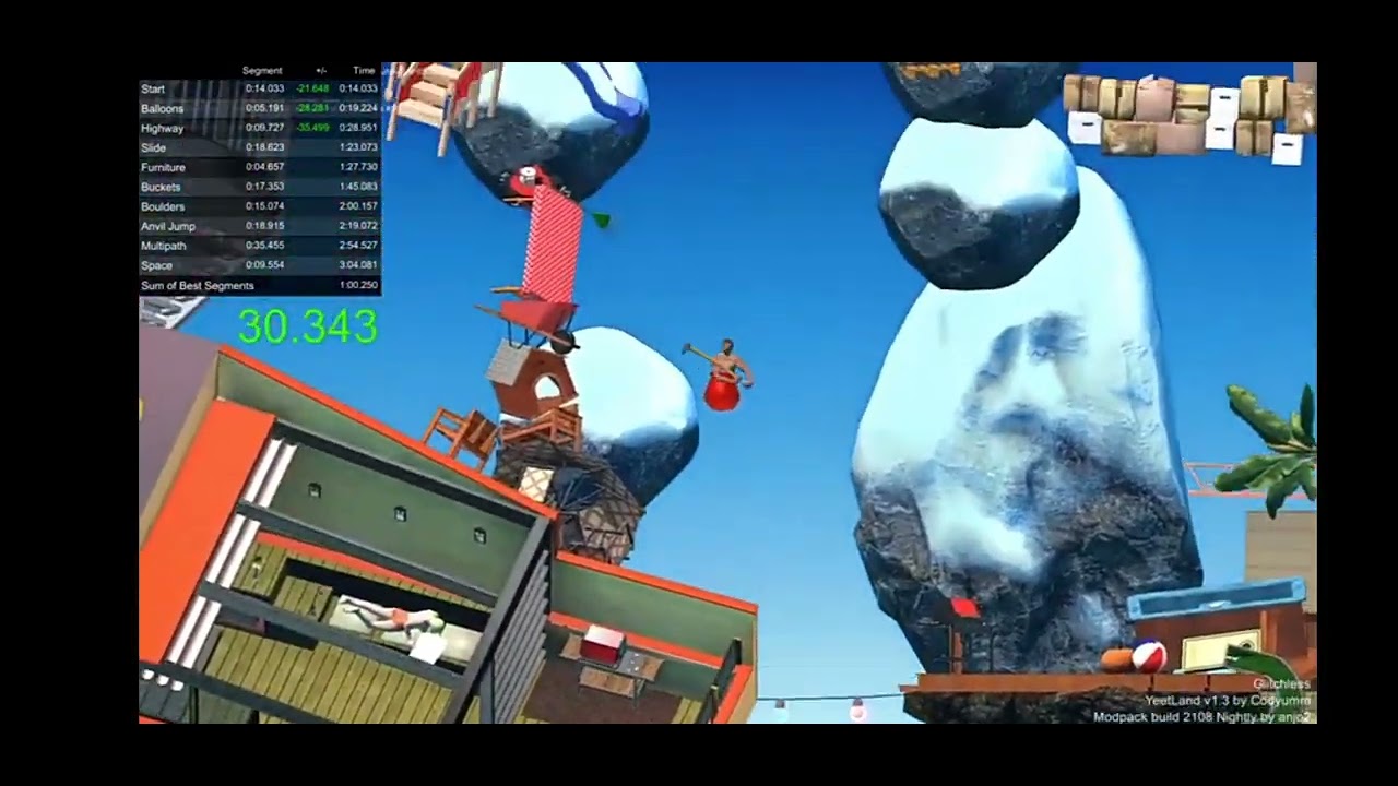Getting over it yeetland map ka speedrun - YouTube