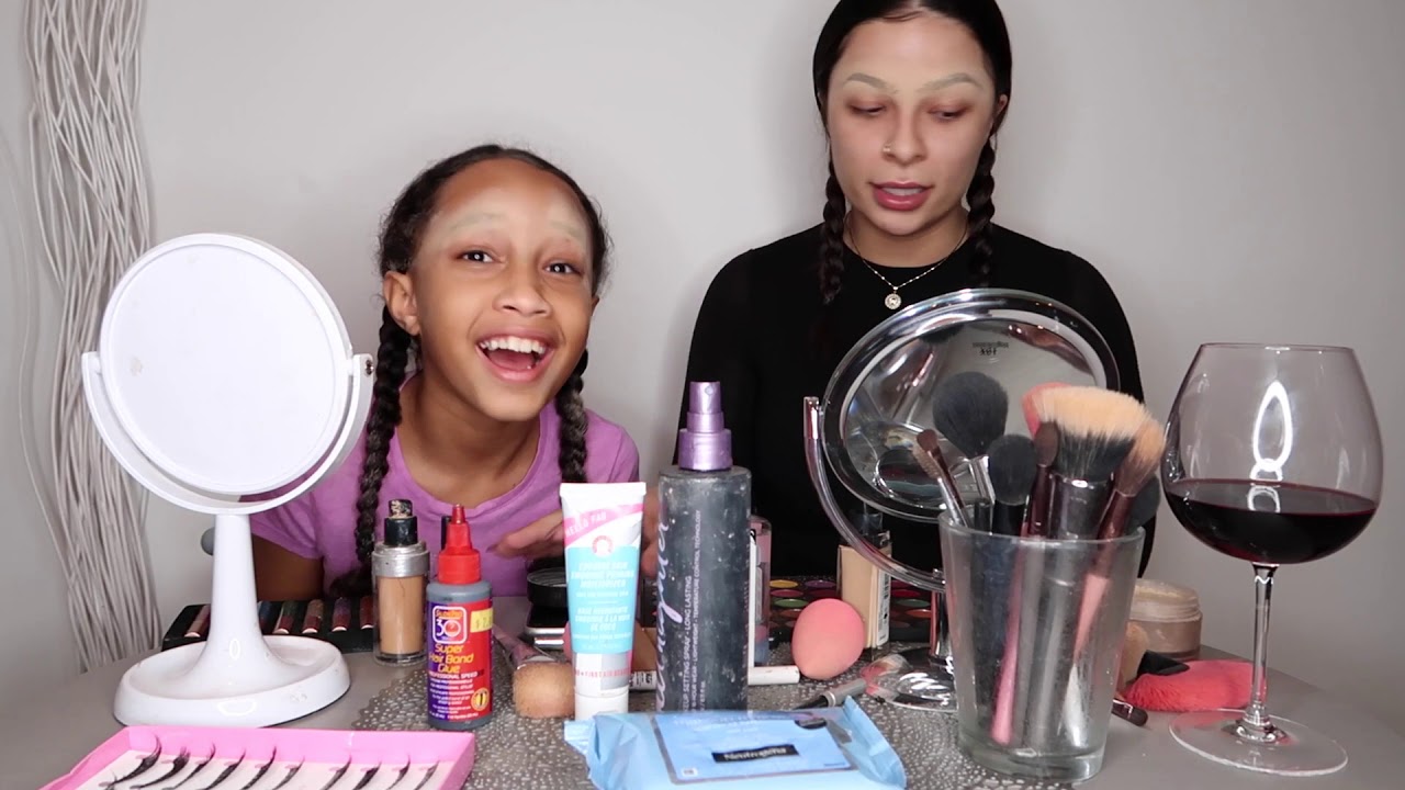 MAKEUP COMPETITION WITH AN 8 YEAR OLD ***HILARIOUS*** - YouTube
