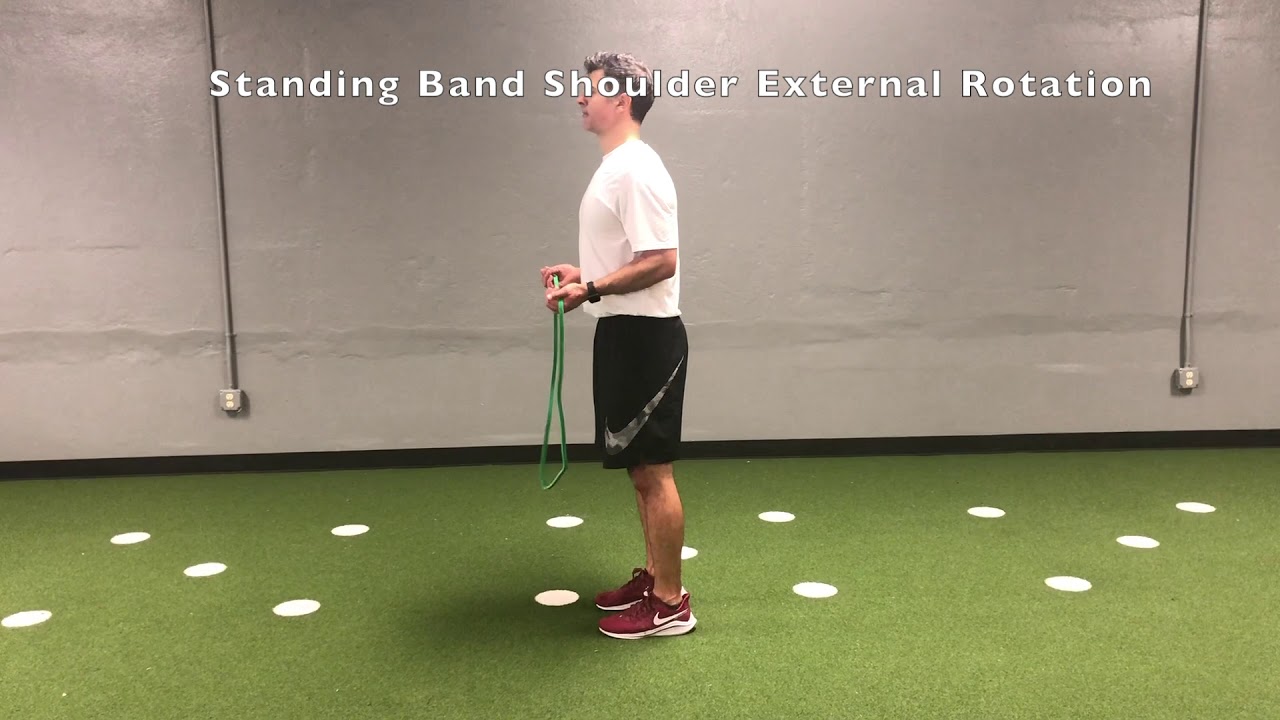 Standing Band Shoulder External Rotation - YouTube