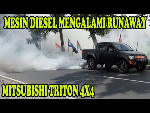CARA MENGATASI MESIN MITSUBISHI TRITON KELUAR ASAP PUTIH RUNAWAY || MESIN DIESEL RUSAK