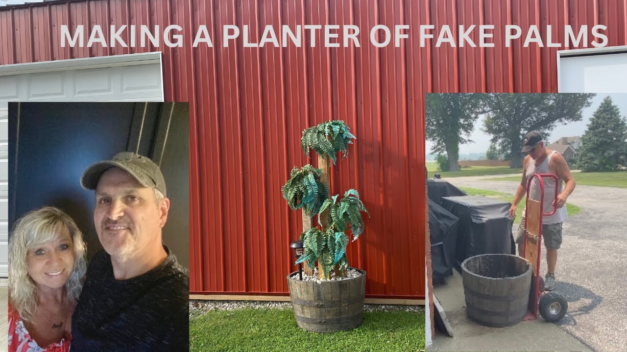 MAKING A PLANTER WITH FAKE PALM TREES - YouTube