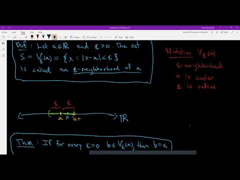 Intro to Real Analysis - Video 3: distance function in R, concept of ...
