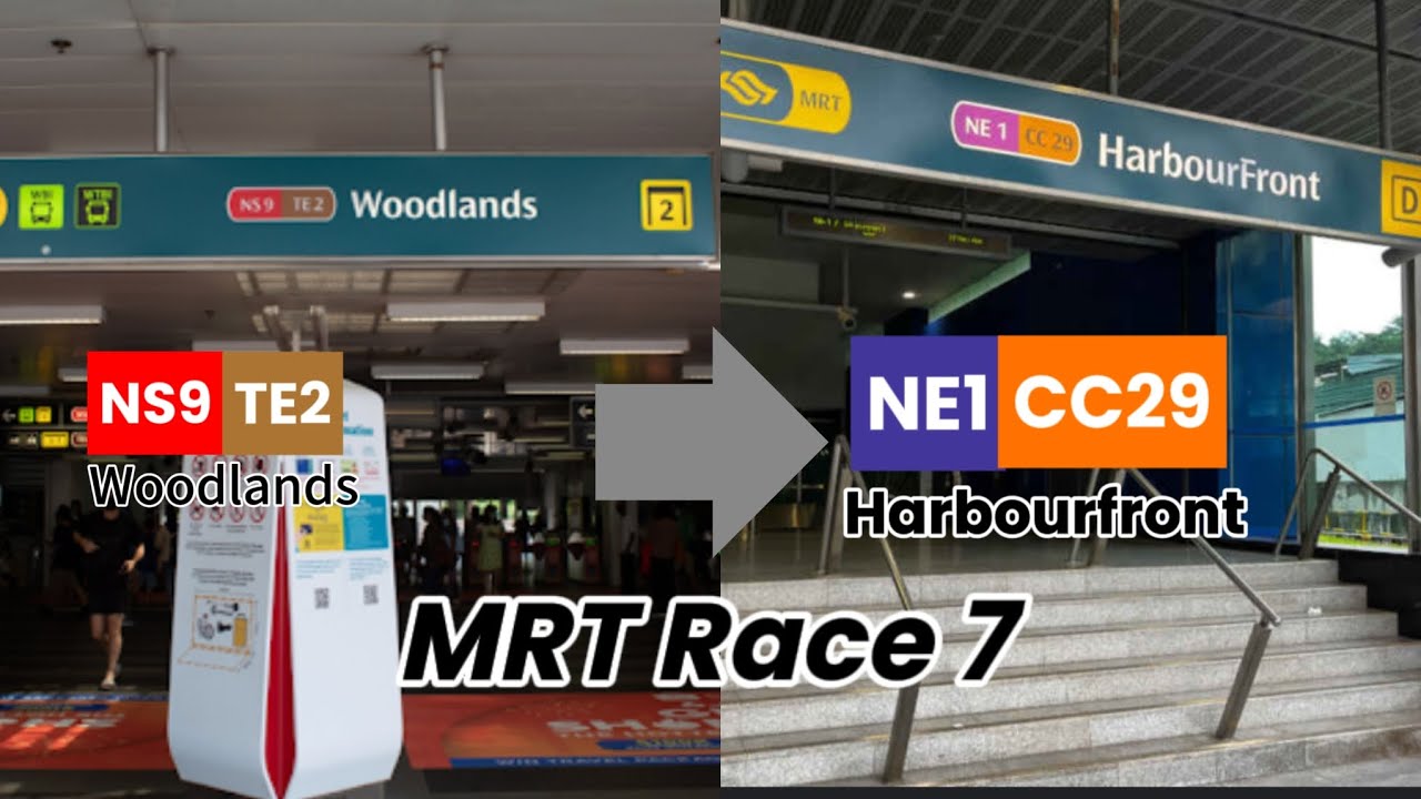 MRT Race 7 NS9/TE2 Woodlands to NE1/CC29 Harbourfront - YouTube