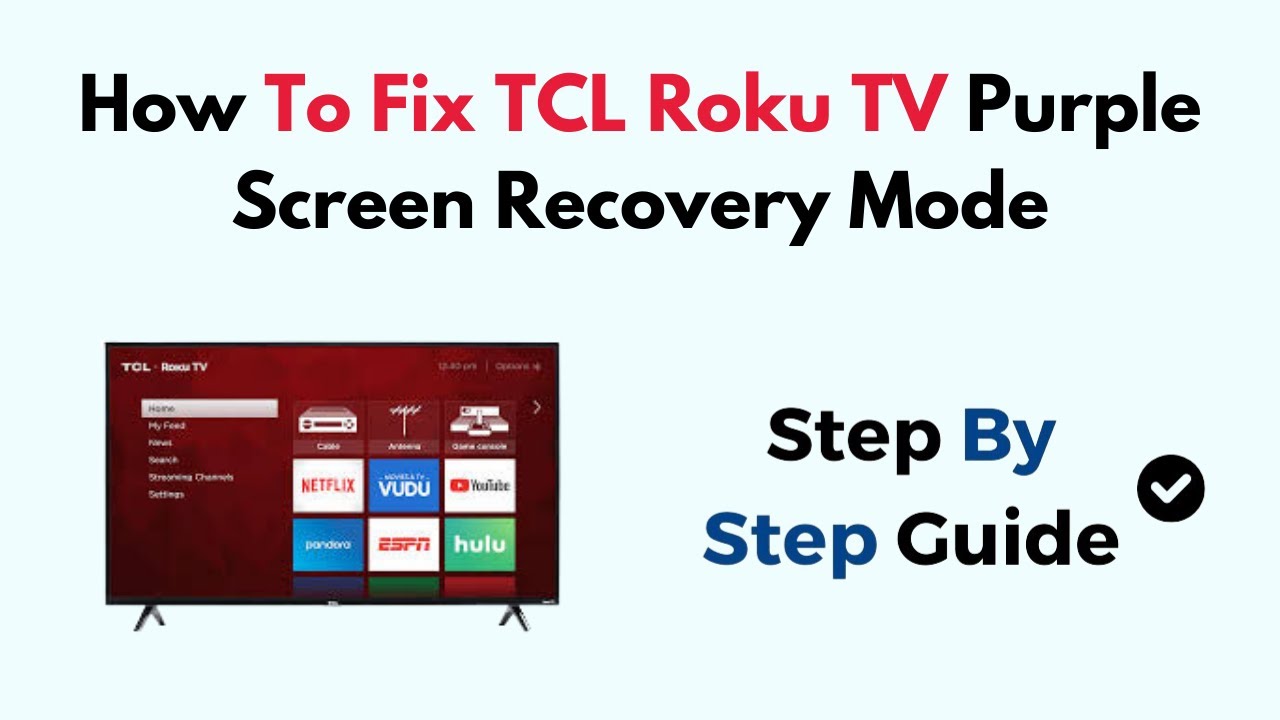 How To Fix TCL Roku TV Purple Screen Recovery Mode - YouTube