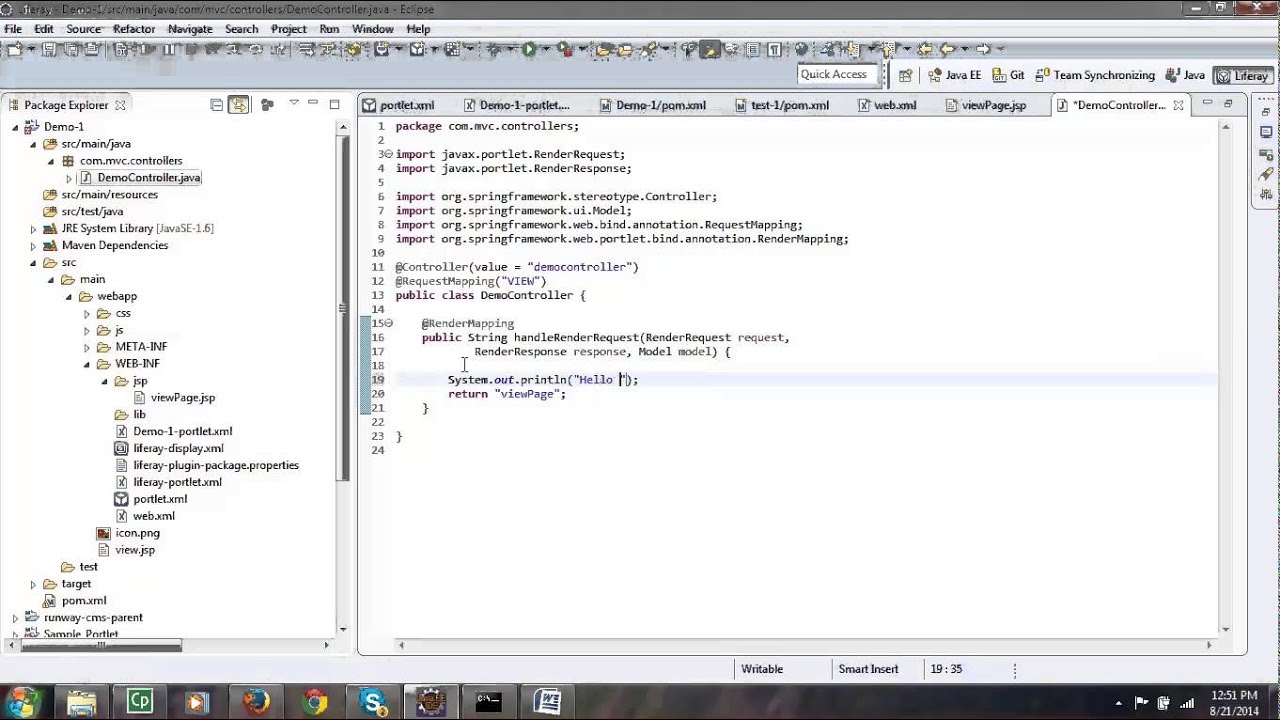3 Liferay_6.2 -Creating new Portlet with Spring MVC and maven - YouTube