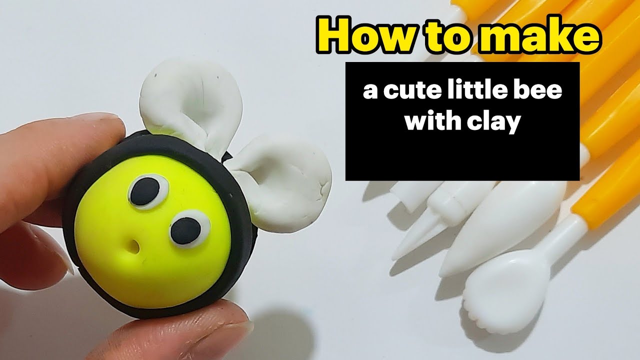 Simple handmade bee🐝 with air dry clay | How to make a clay bee | clay ...