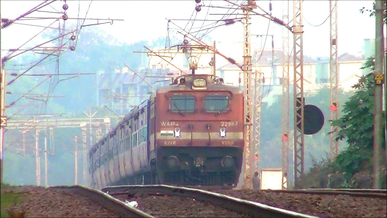 TATA Alleppy Express electrified by WAP-4 Loco| Train on Gradient - YouTube