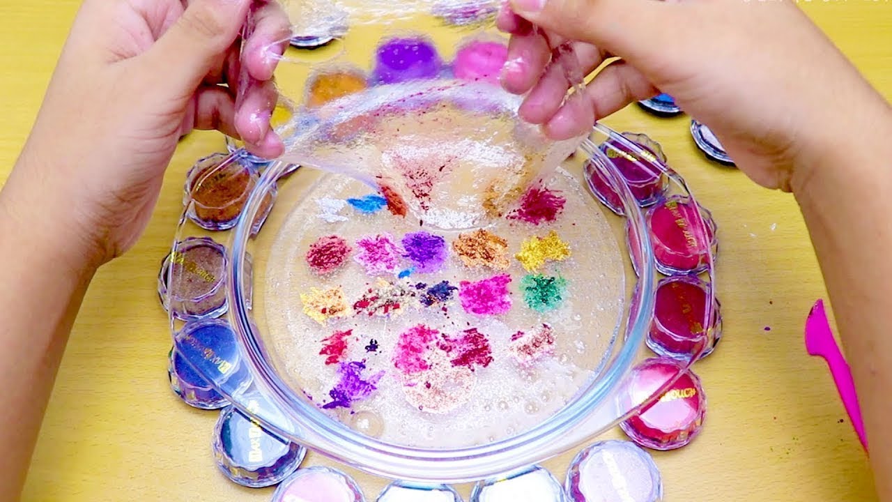 Rainbow Mixing Slime With Many Eye Shadow | Makeup Slime Videos DIY ...