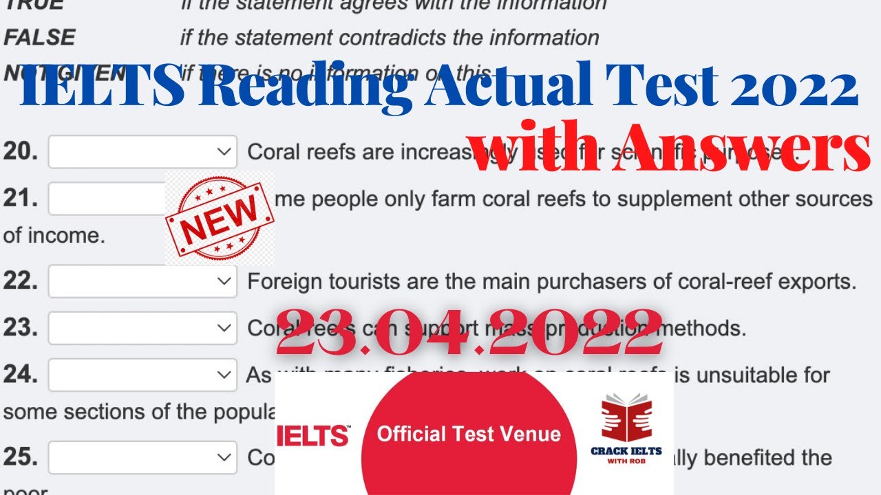 IELTS Reading Actual Test 2023 With Answers 23 04 2023 YouTube