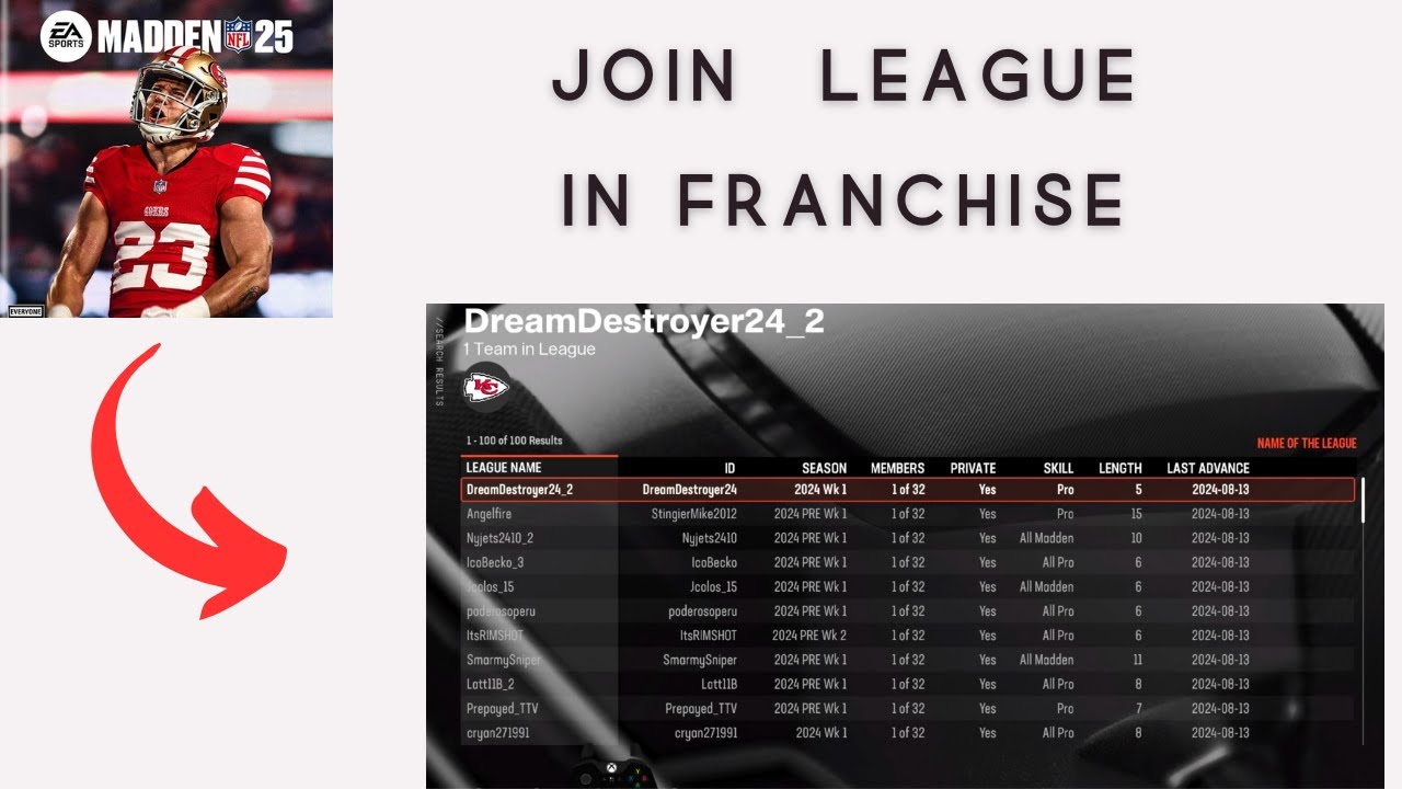 How to Join league in EA SPORTS Madden NFL 25 Franchise Mode - YouTube