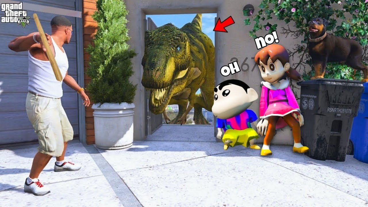 Shinchan ,Shizuka and Franklin Found a Secret Dinosaur inside Franklin ...
