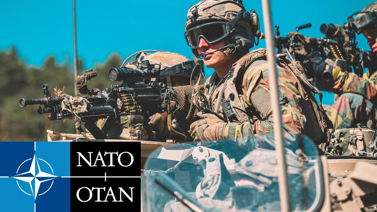 Lithuania, NATO. Soldiers of the Belgian and Lithuanian Army at the ...