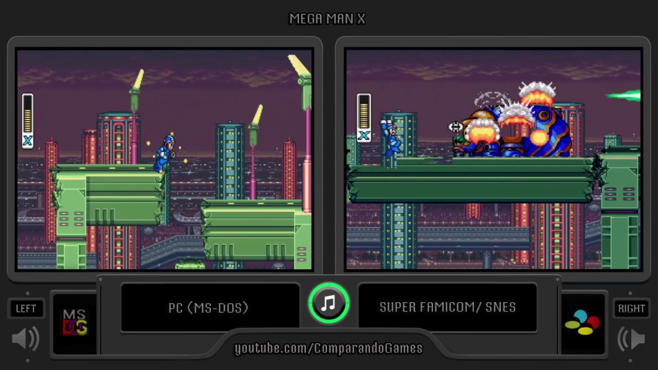 Mega Man X (Pc vs Snes) Side by Side Comparison (Ms-Dos vs) - YouTube