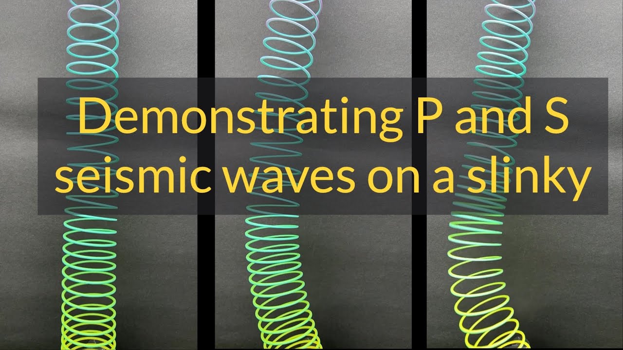 P and S seismic waves on a slinky - YouTube