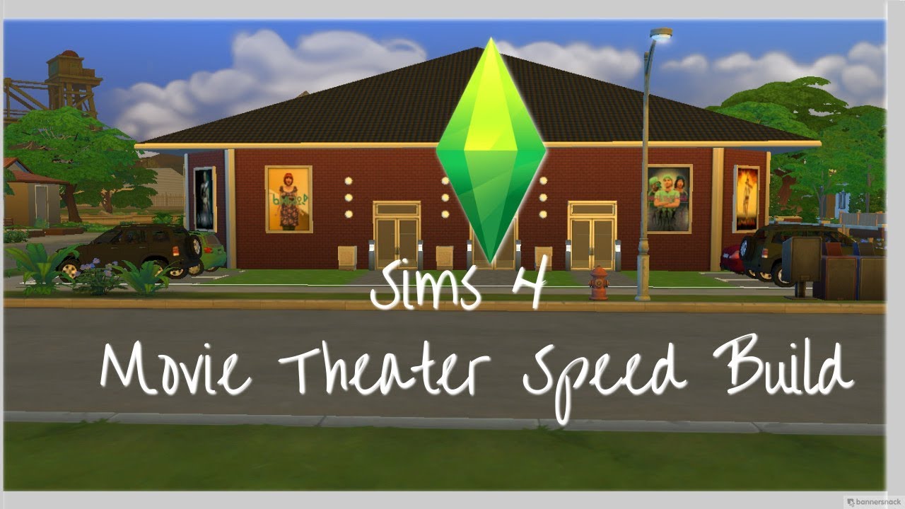 Sims 4 Movie Theater Speed Build🎞🎭🎬📽 - YouTube