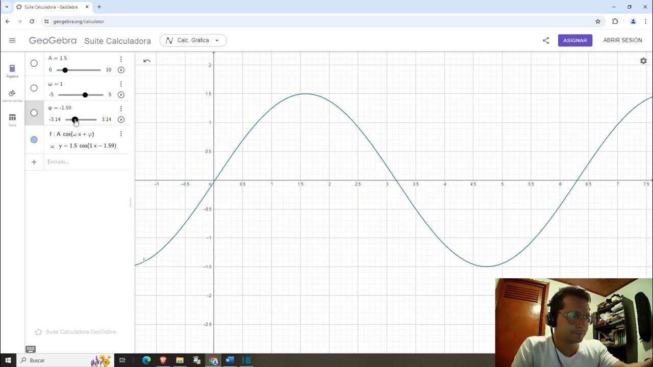 Simulación ecuación de movimiento armónico simple (MAS) en GeoGebra - YouTube