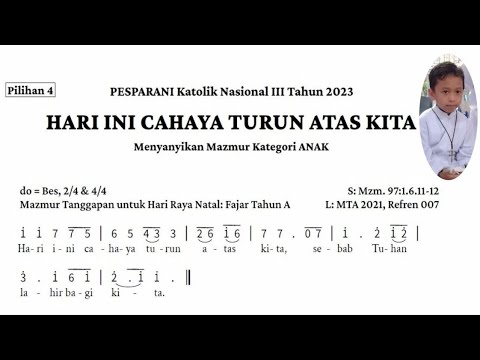 Mazmur PESPARANI Katolik III Tahun 2023 | Kategori Anak Pilihan 4 | HARI INI CAHAYA TURUN ATAS ...