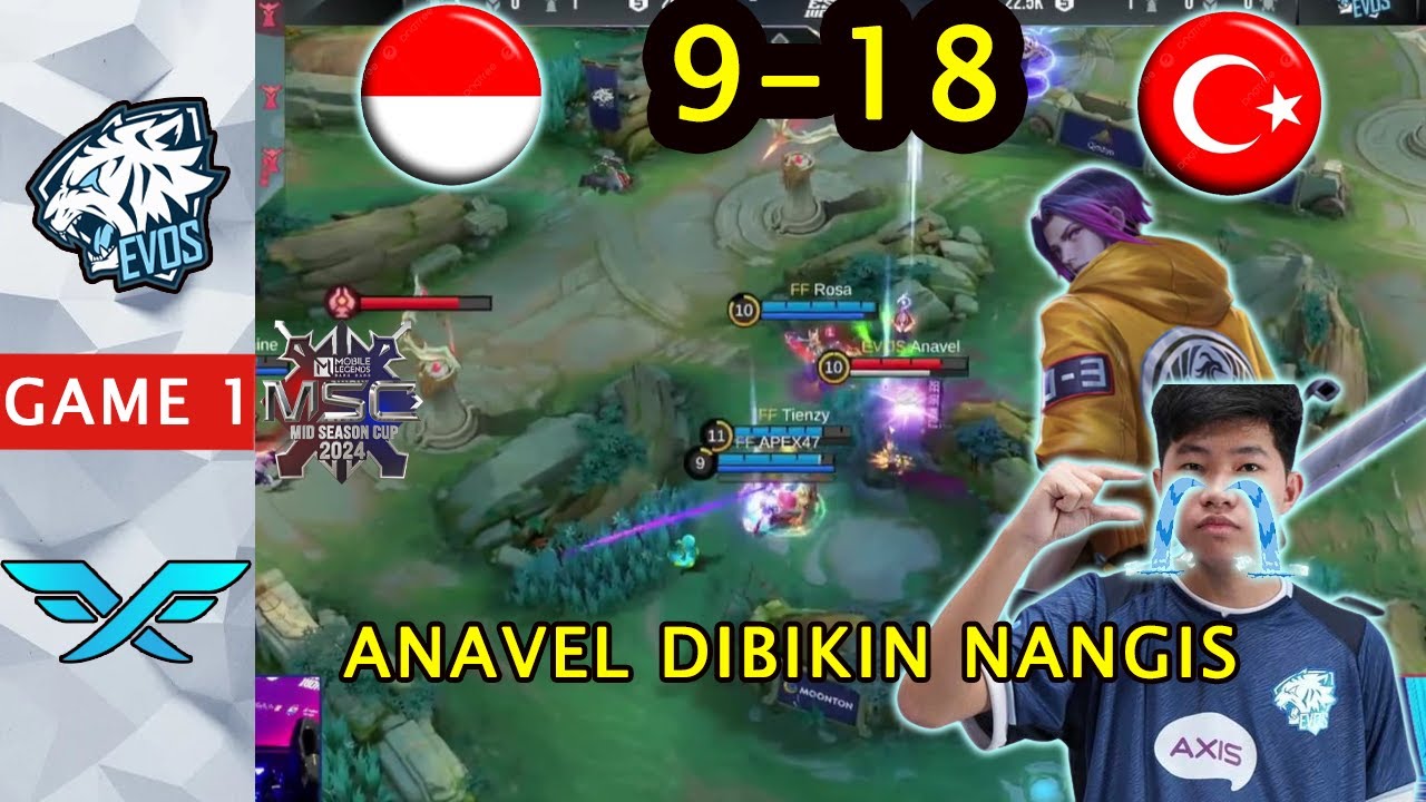 LING ANAVEL DIBIKIN NANGIS!! INDONESIA 9 - 18 TURKEY Game 1 : EVOS VS ...