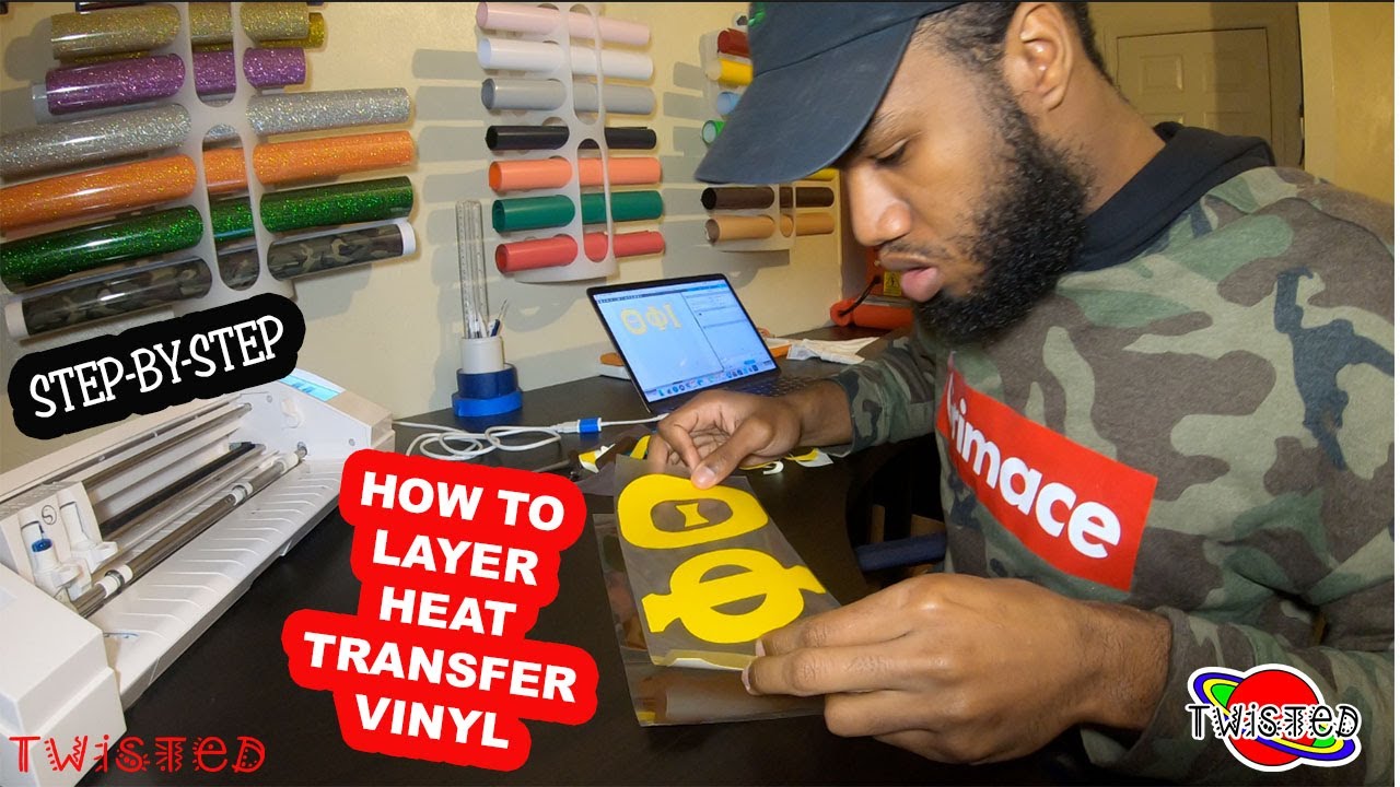 How To Layer Heat Transfer Vinyl for Custom T-Shirts - YouTube