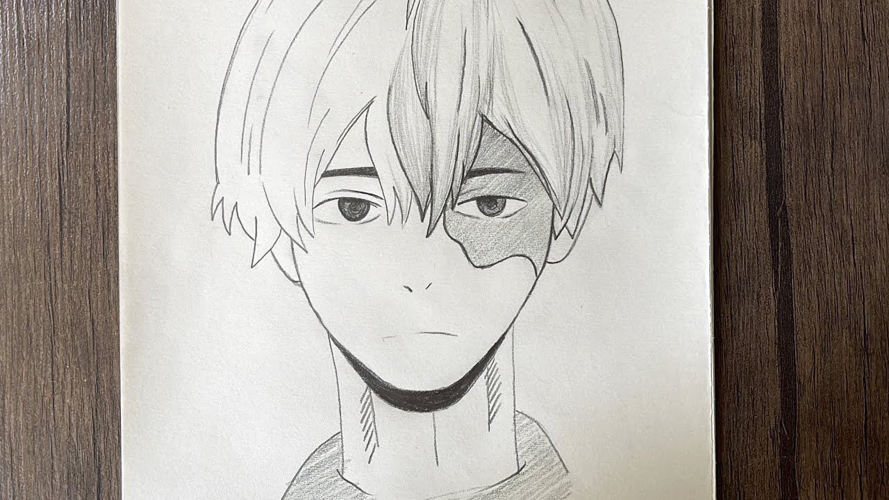 how to draw Shoto Todoroki easy step by step easy anime drawing for ...