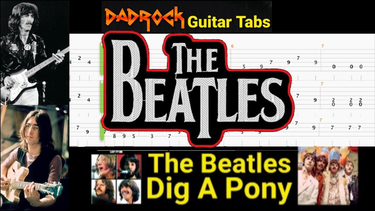 Dig A Pony - The Beatles - Guitar + Bass TABS Lesson - YouTube