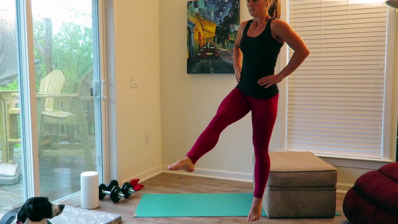 Single leg jump off box (hands on hips) - YouTube