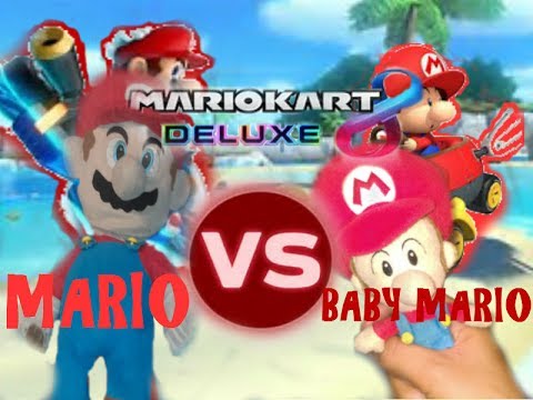 Mario Kart 8 Deluxe Gameplay: Mario VS Baby Mario!!!! Race & Battle ...