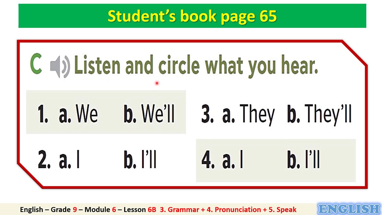 Grade 9 English 6C Grammar + Pronunciation + Speak - YouTube