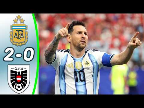 Argentina 2-0 Austria - All Goals & Atmosphere | Messi's historic World Cup Goals