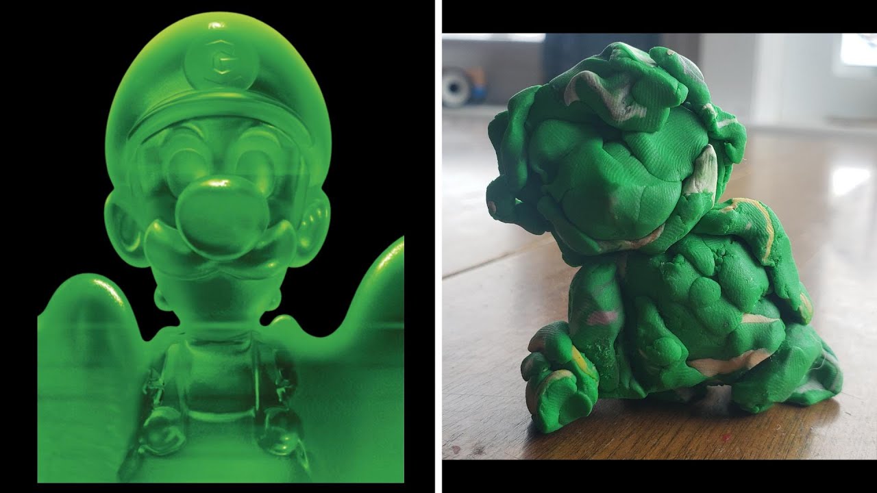 Making Luigi Mansion Characters from Plasticine: Gooigi - YouTube