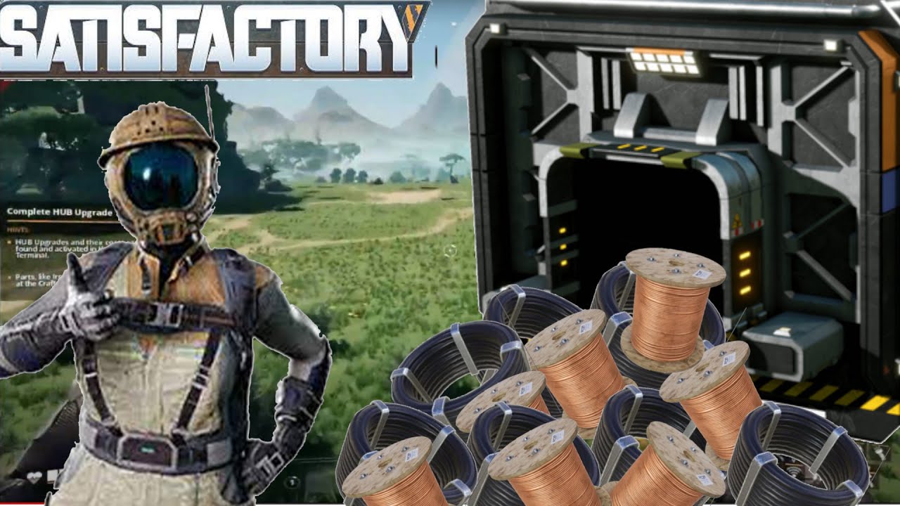 Satisfactory Modded copper wire farm set up - YouTube