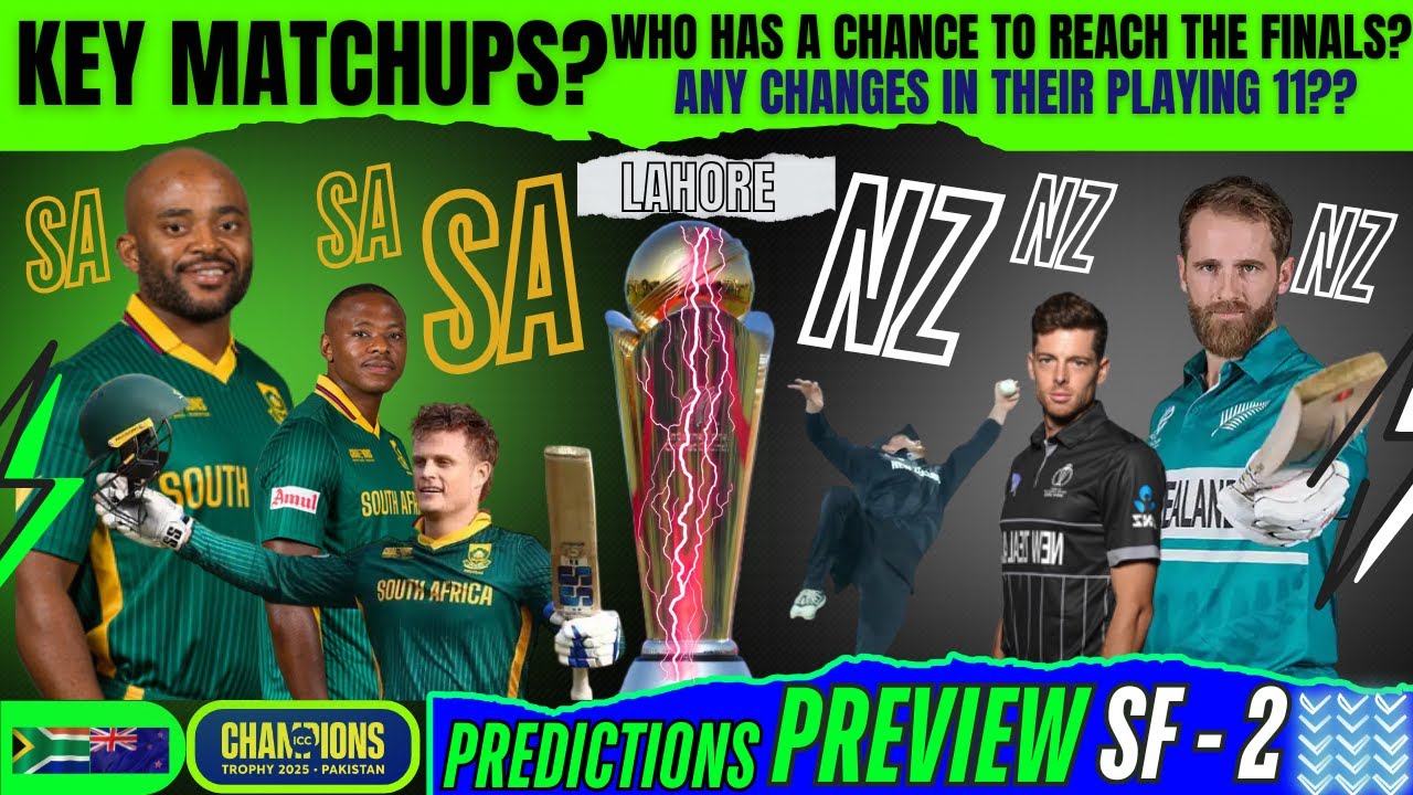 SA v NZ PREVIEW AND PREDICTIONS LIVE🔴 / WHO MEETS INDIA AT THE FINALS?? SEMI FINAL - 2 - YouTube