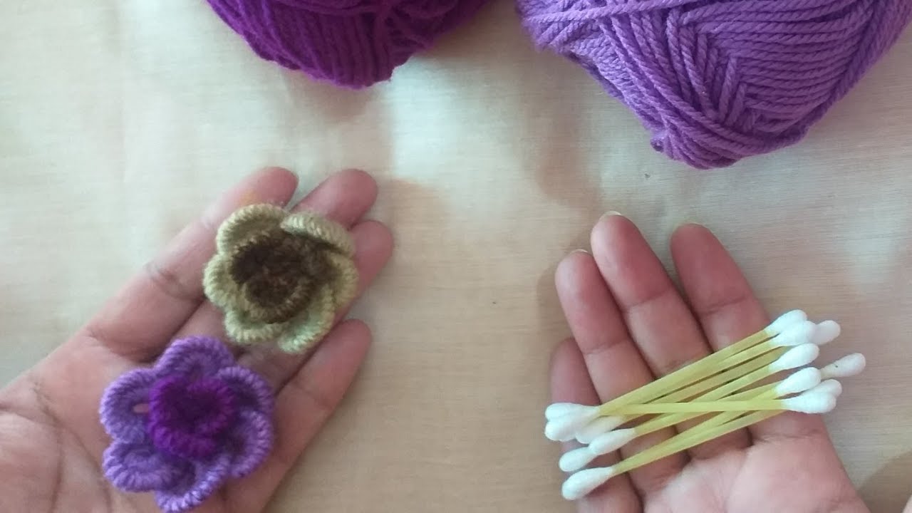 How to make woolen flower/¹flower making tricks/woolen flower making ...