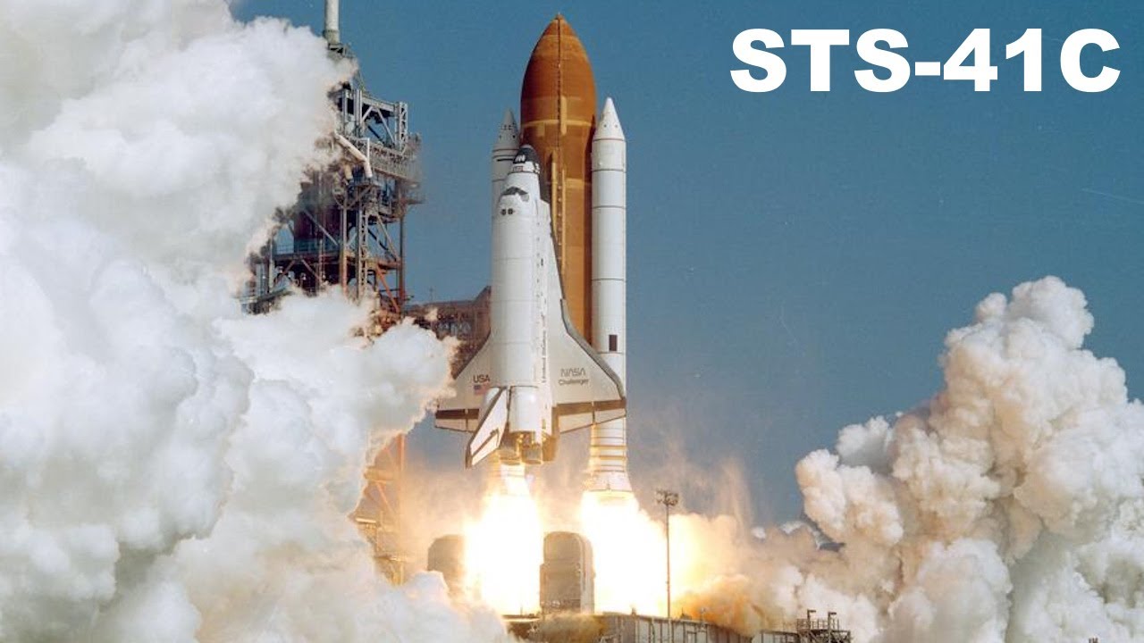 STS-41C | Space Shuttle Challenger Launches from Complex 39A - YouTube
